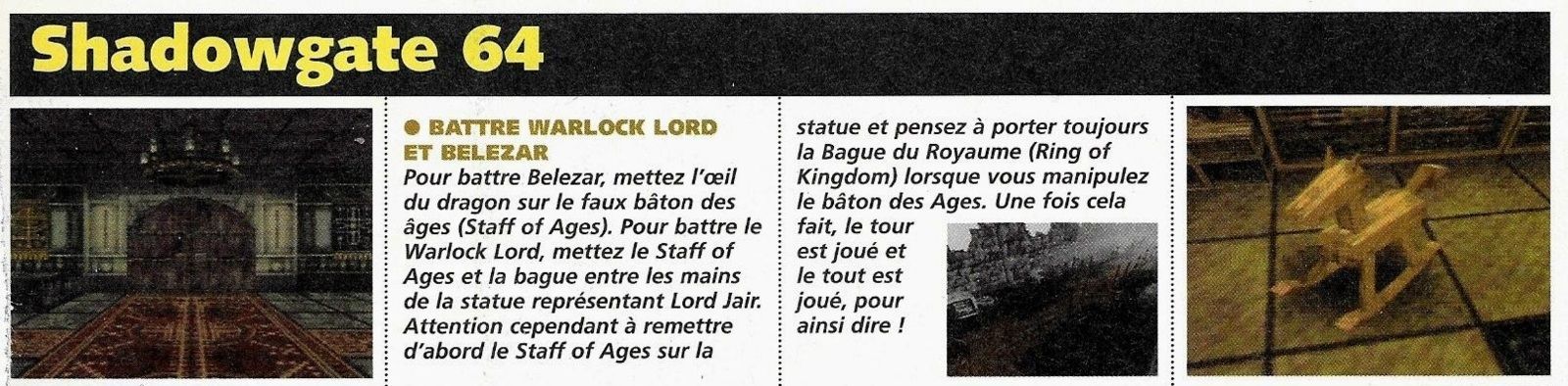Guide Astuces - Shadowgate 64 - JEUX VIDEOS TITANS