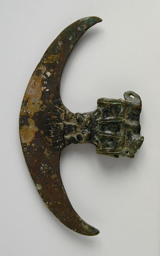 Axe with Animal and Tiger Masks, Luristan bronzes, Han dynasty (206 BC ...