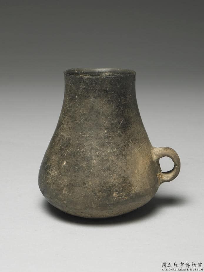 Black pottery cup with a handle, Neolithic period, Longshan culture ...