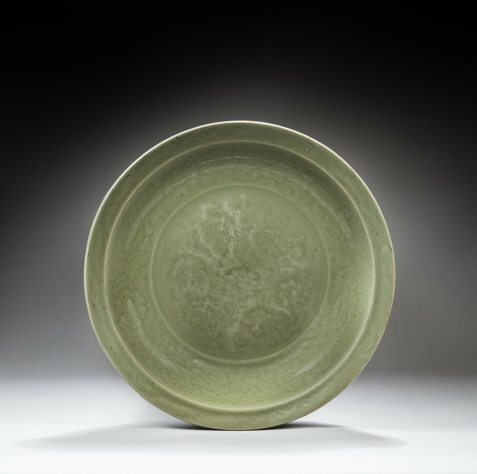 A large Longquan celadon 'lotus' charger, Ming dynasty, 15th century ...