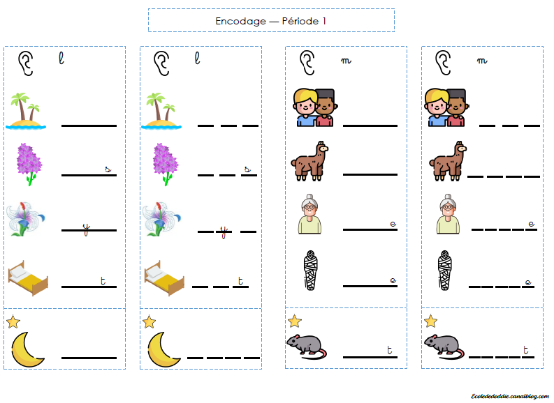 Cartes d'encodage Kalulu - L'école de Doddie