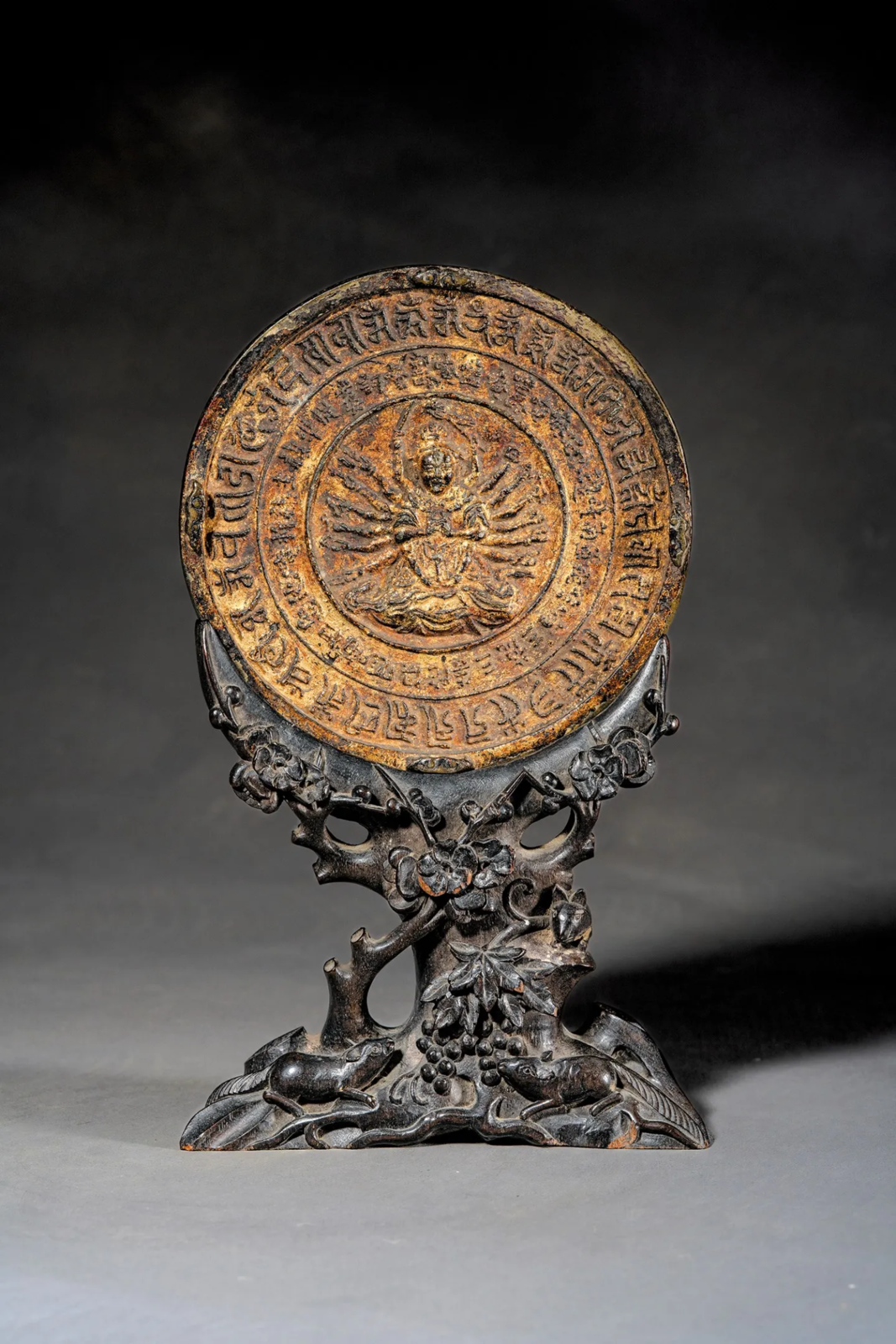 A bronze mirror inscribed with the Cundi Dharani Sutra, Ming dynasty ...