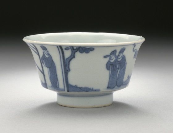 Cup (Bei) with Four Figures, Ming dynasty, Chongzhen mark and period ...