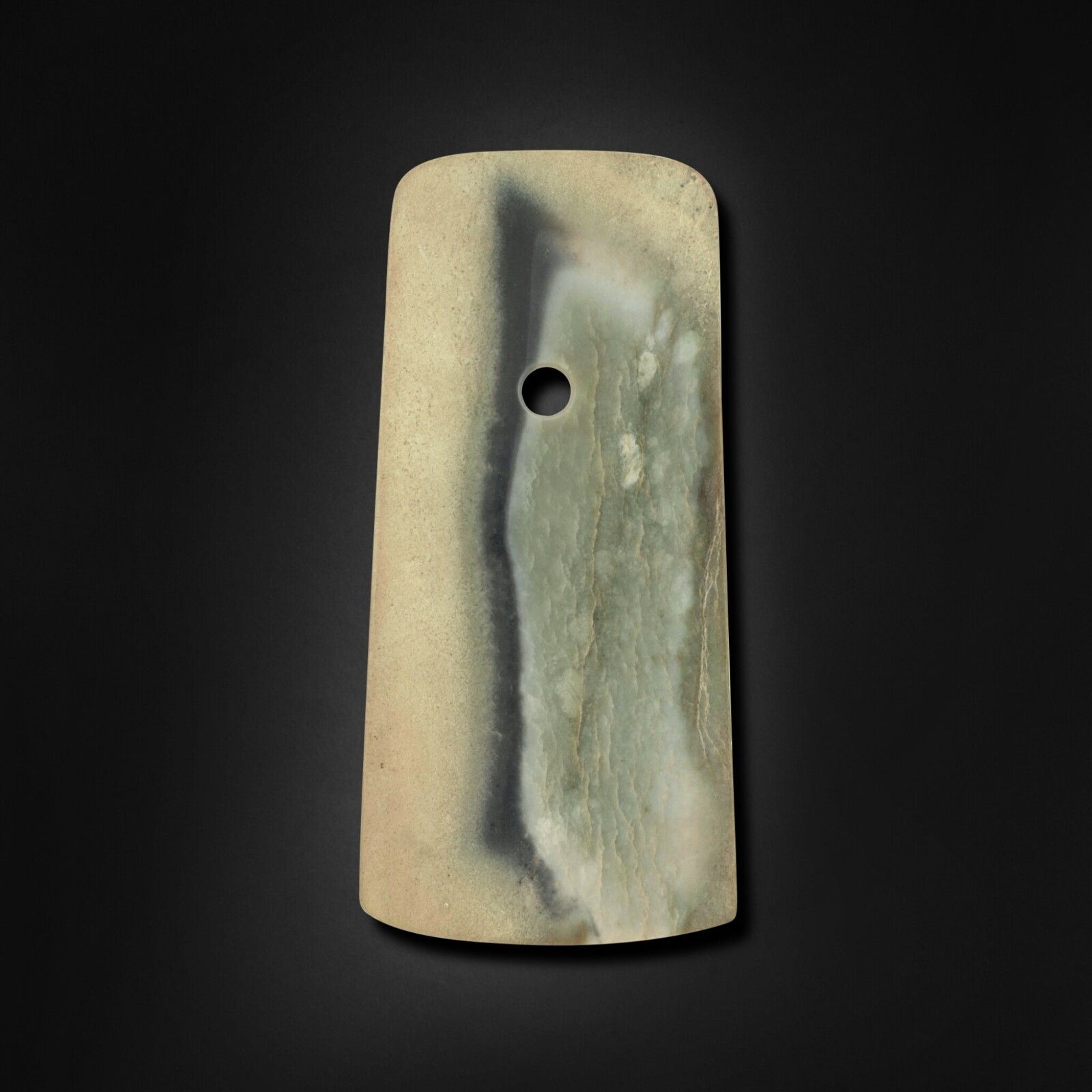 A rare and exceptional archaic jade ceremonial axe (Yue), Neolithic ...