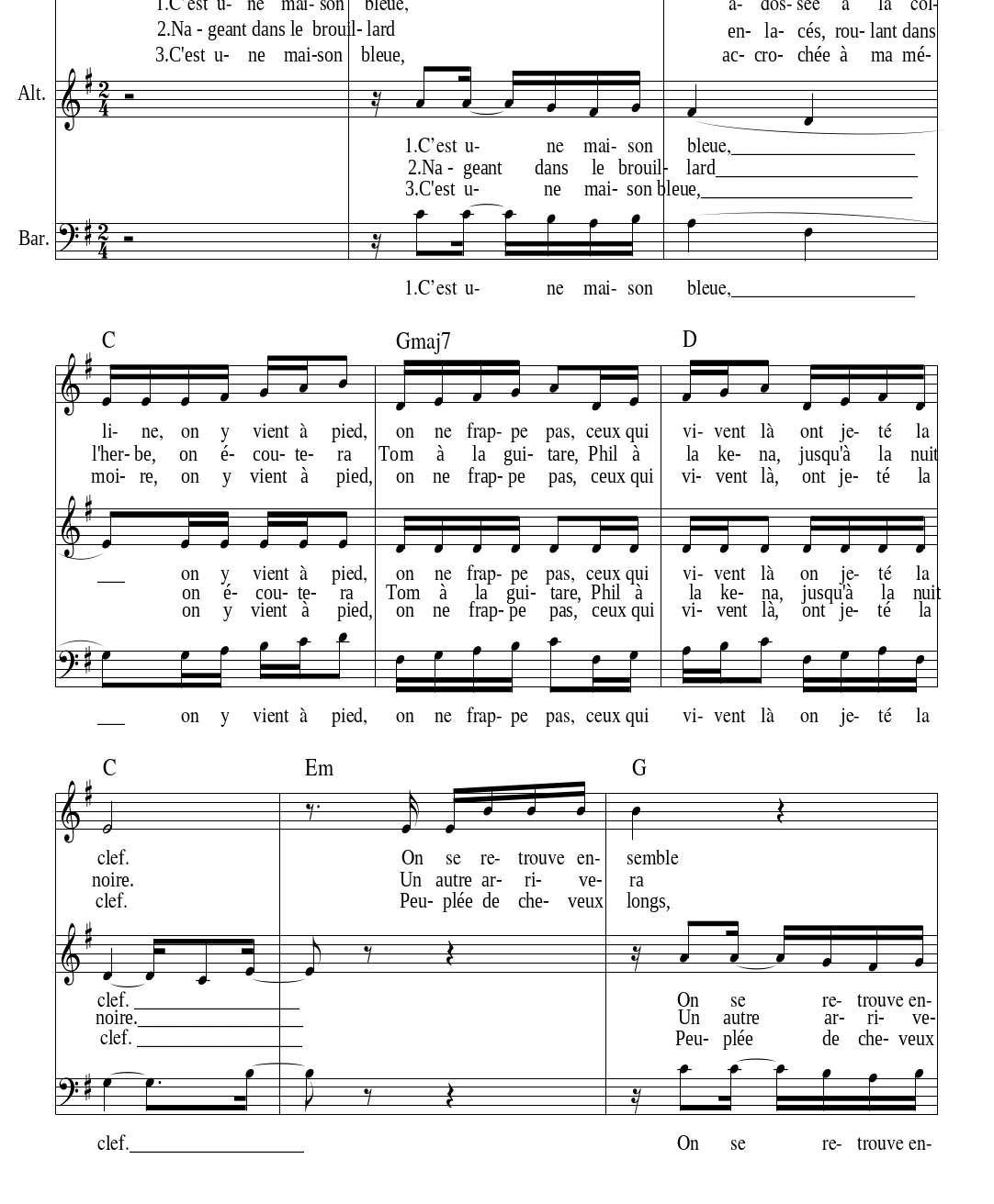 Chansons Françaises Partitions - Chansons françaises et chansons ...